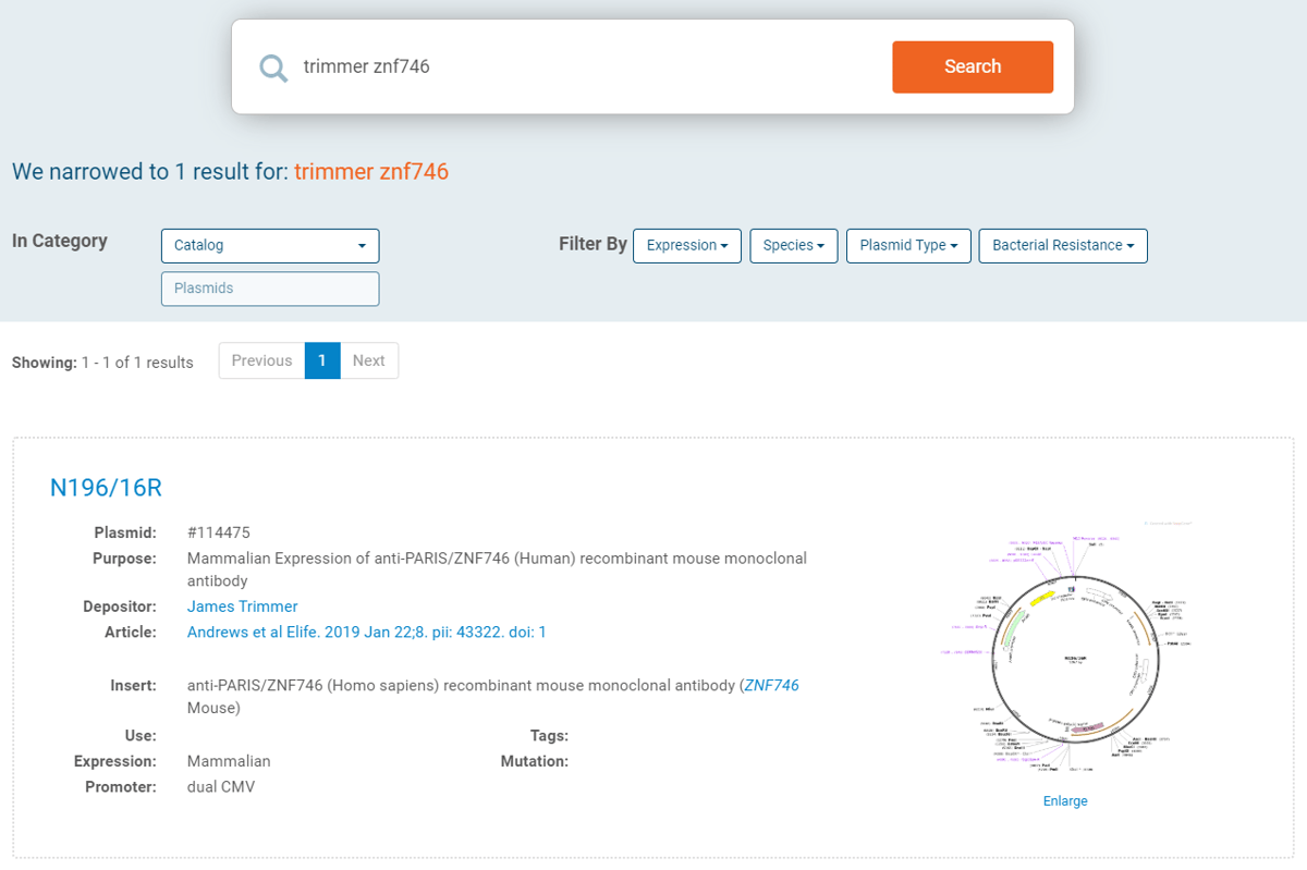 Introducing Addgene's New Search - Find Plasmids More Easily For Your ...
