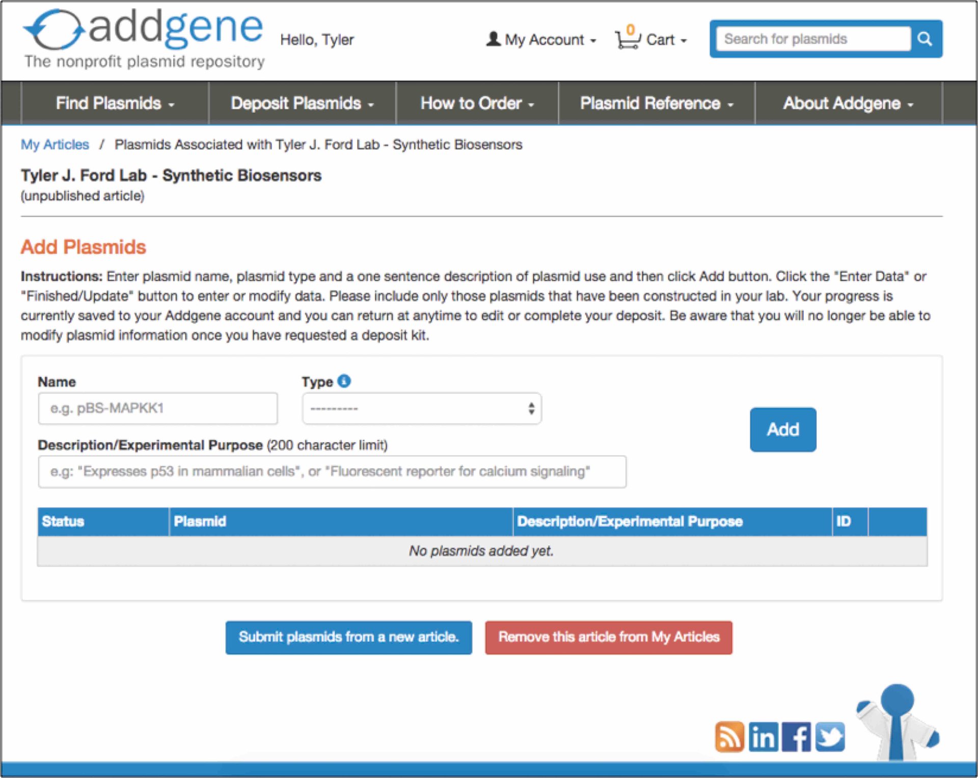 How to Deposit Your Plasmids with Addgene