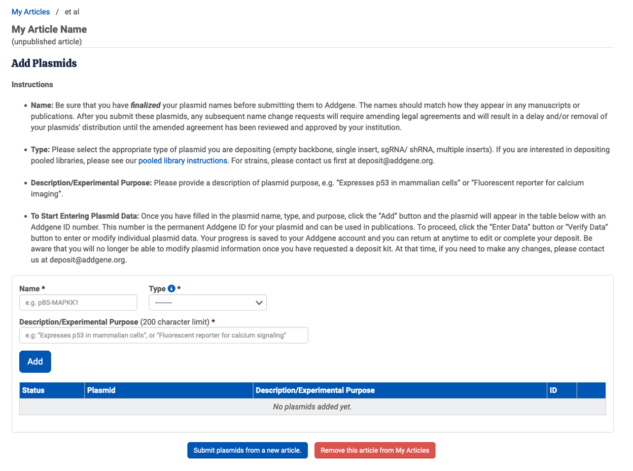 How to Deposit Your Plasmids with Addgene