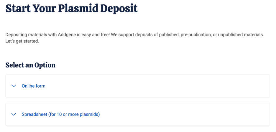 How to Deposit Your Plasmids with Addgene